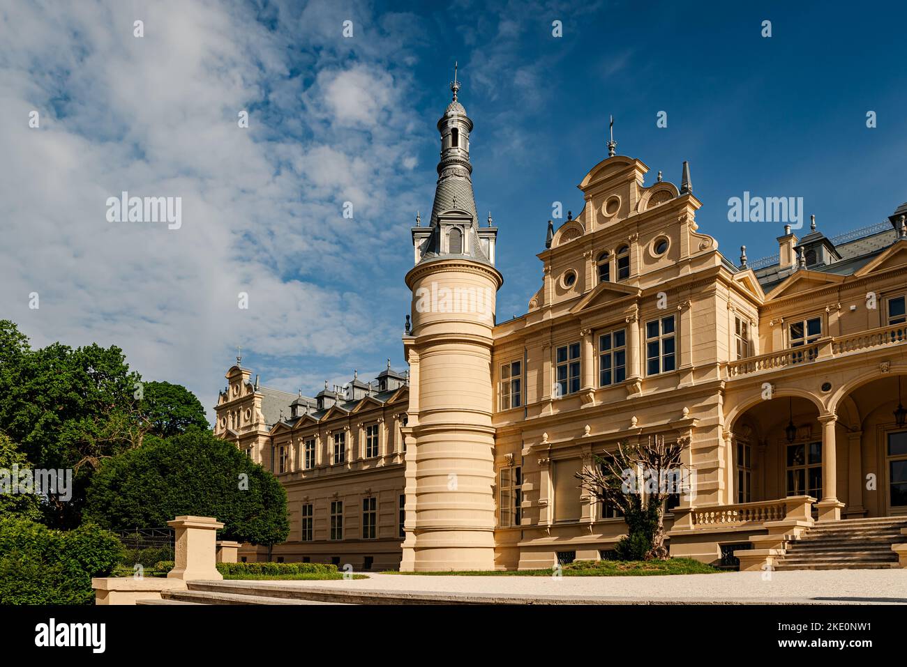 Wenckheim castle in Szabadkigyos village Hungary. German neo ...