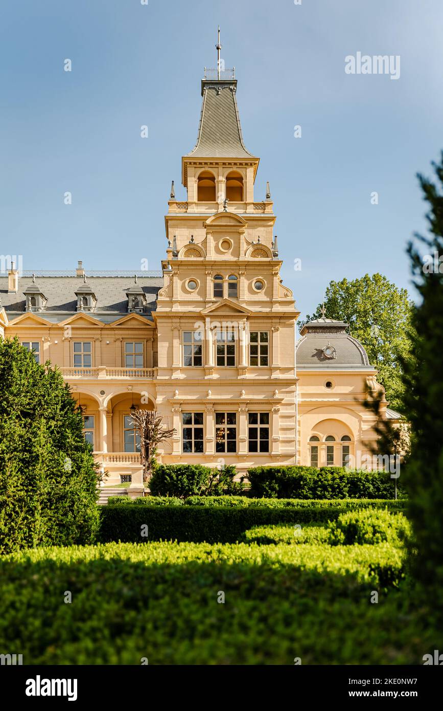 Wenckheim castle in Szabadkigyos village Hungary. German neo ...