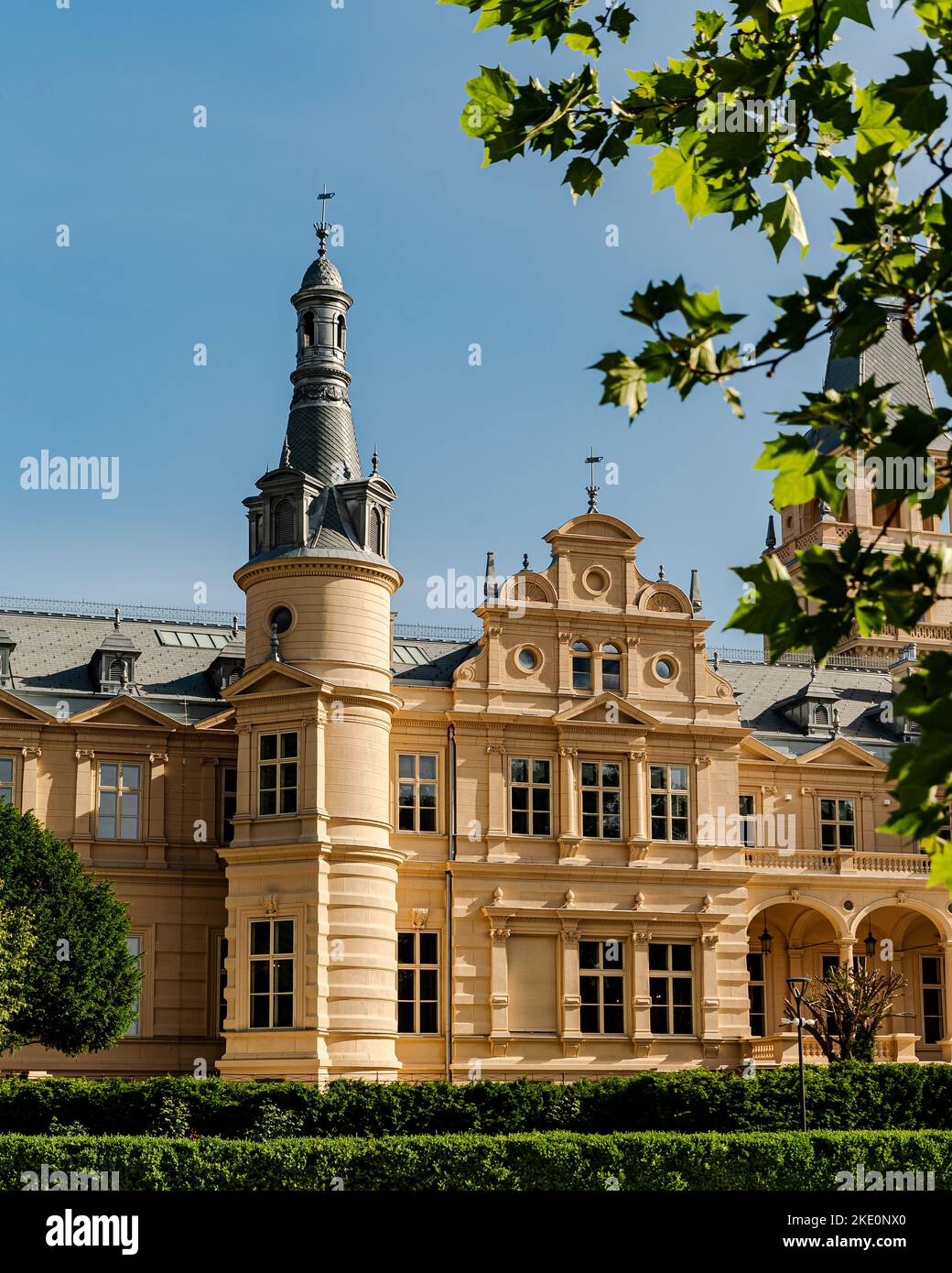 Wenckheim castle in Szabadkigyos village Hungary. German neo ...