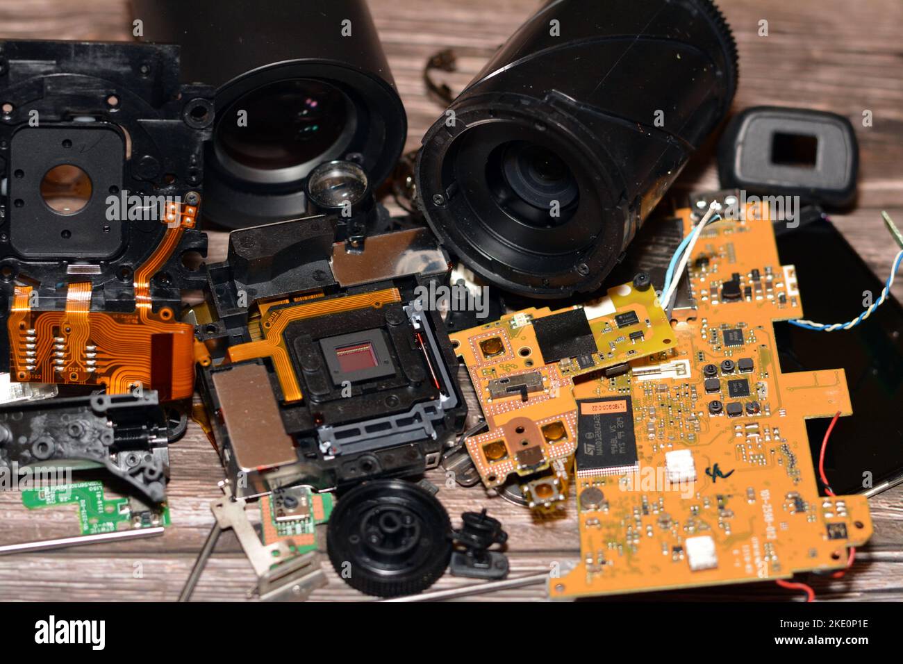 Cairo, Egypt, November 4 2022: The interior components of a compact ...