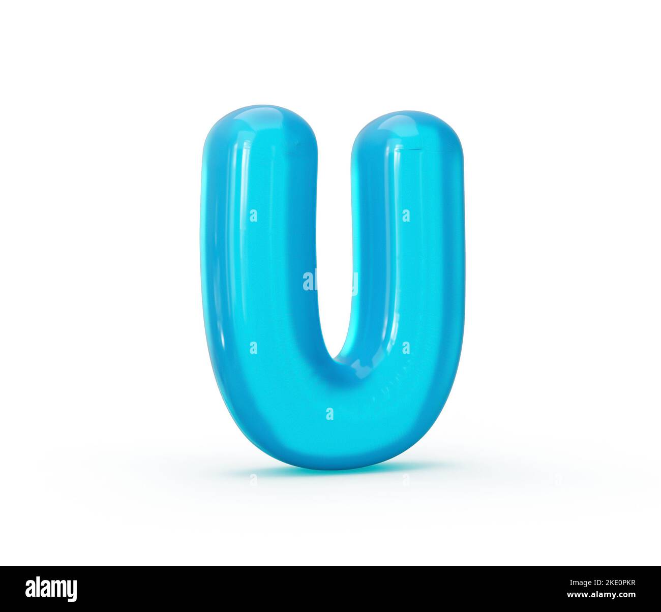 A 3D rendering of the blue letter "U" isolated on white background ...