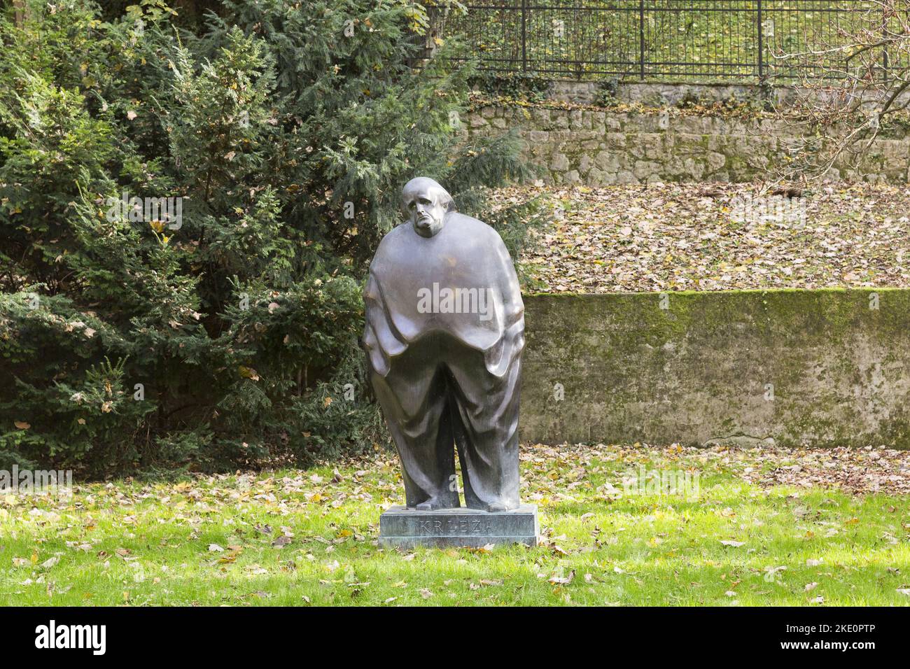 Monument of the writer Miroslav Krleza Stock Photo - Alamy