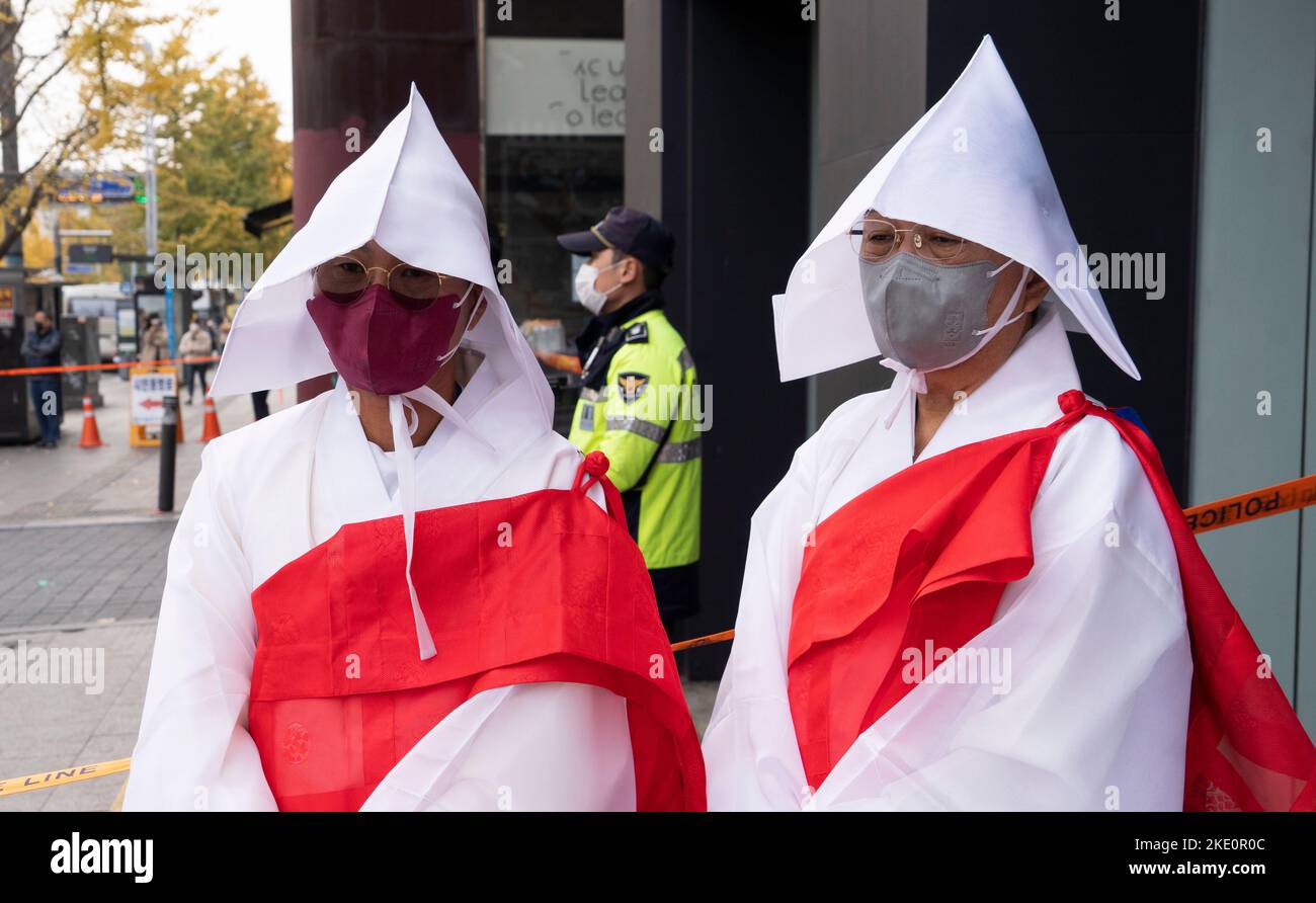 9 November 2022 – Seoul, South Korea: South Korean shamans perform one ...