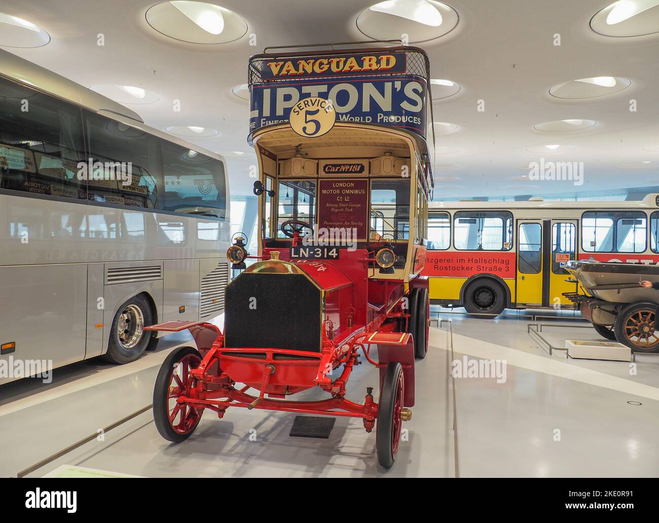 1907 Milnes-Daimler Double-Decker Bus displayed at the Mercedes Benz ...