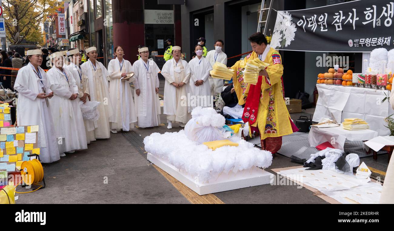 9 November 2022 – Seoul, South Korea: South Korean shamans perform one ...