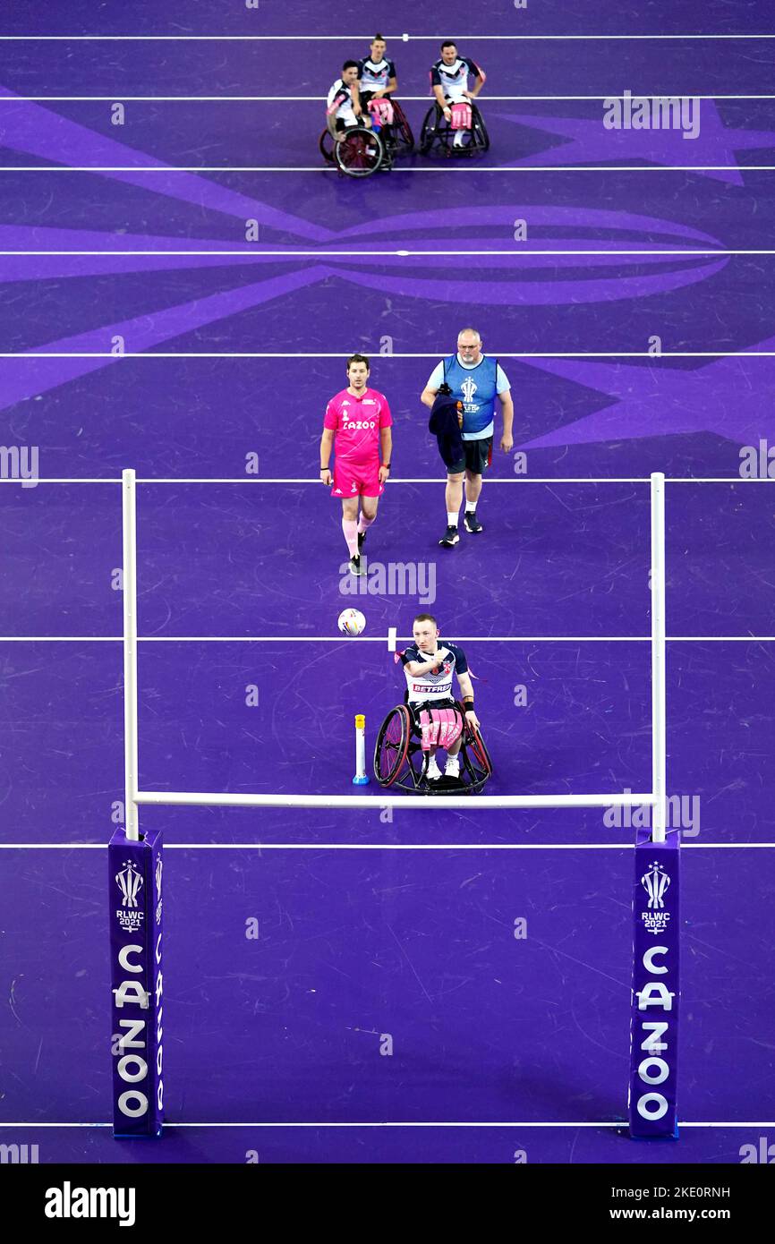 England's Nathan Collins during the Wheelchair Rugby League World Cup ...