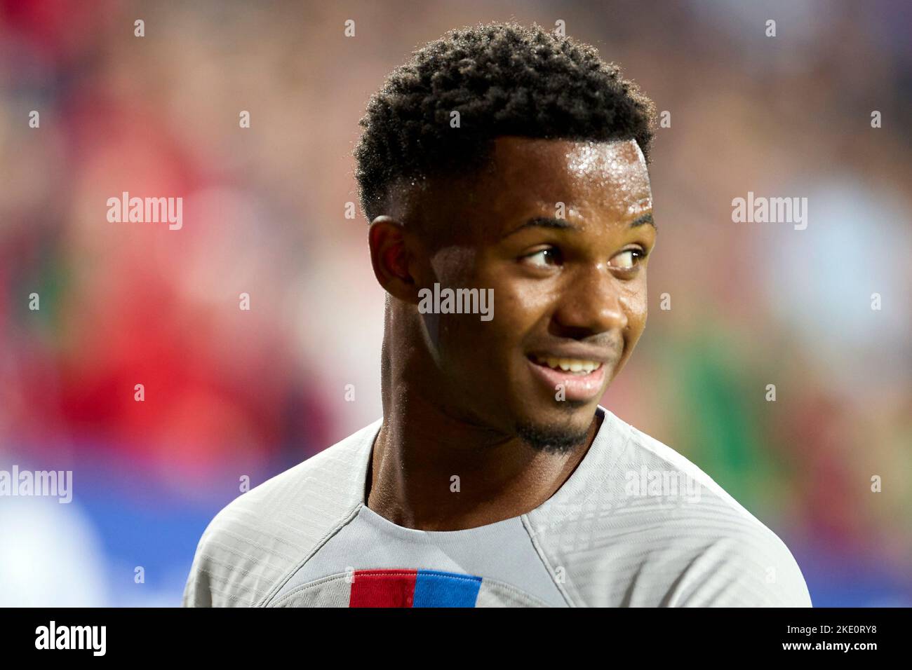 Pamplona, Spain. 09th Nov, 2022. Ansu Fati (forward; FC Barcelona) seen ...
