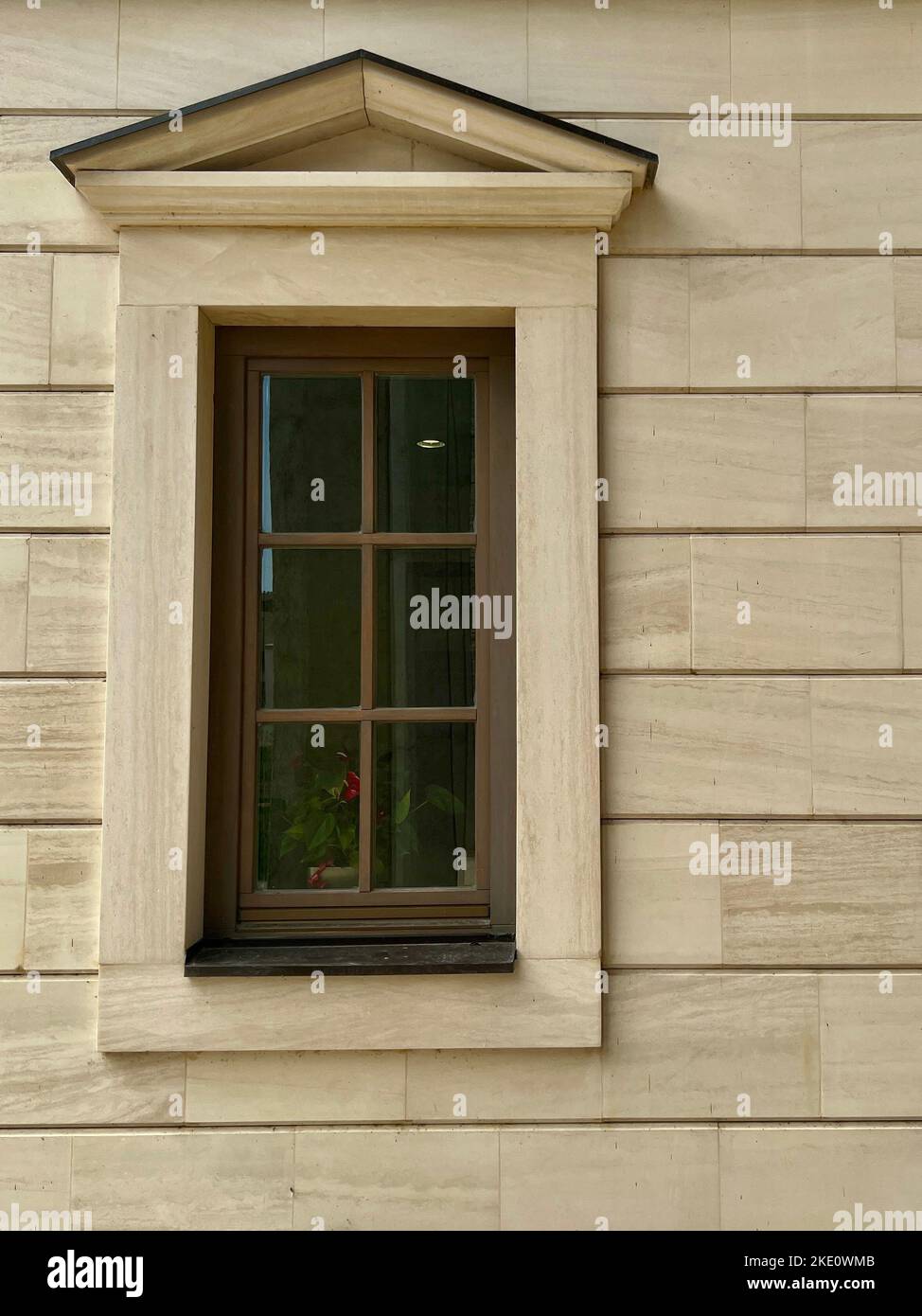 local architecture window frame on a building in famous tourist village ...