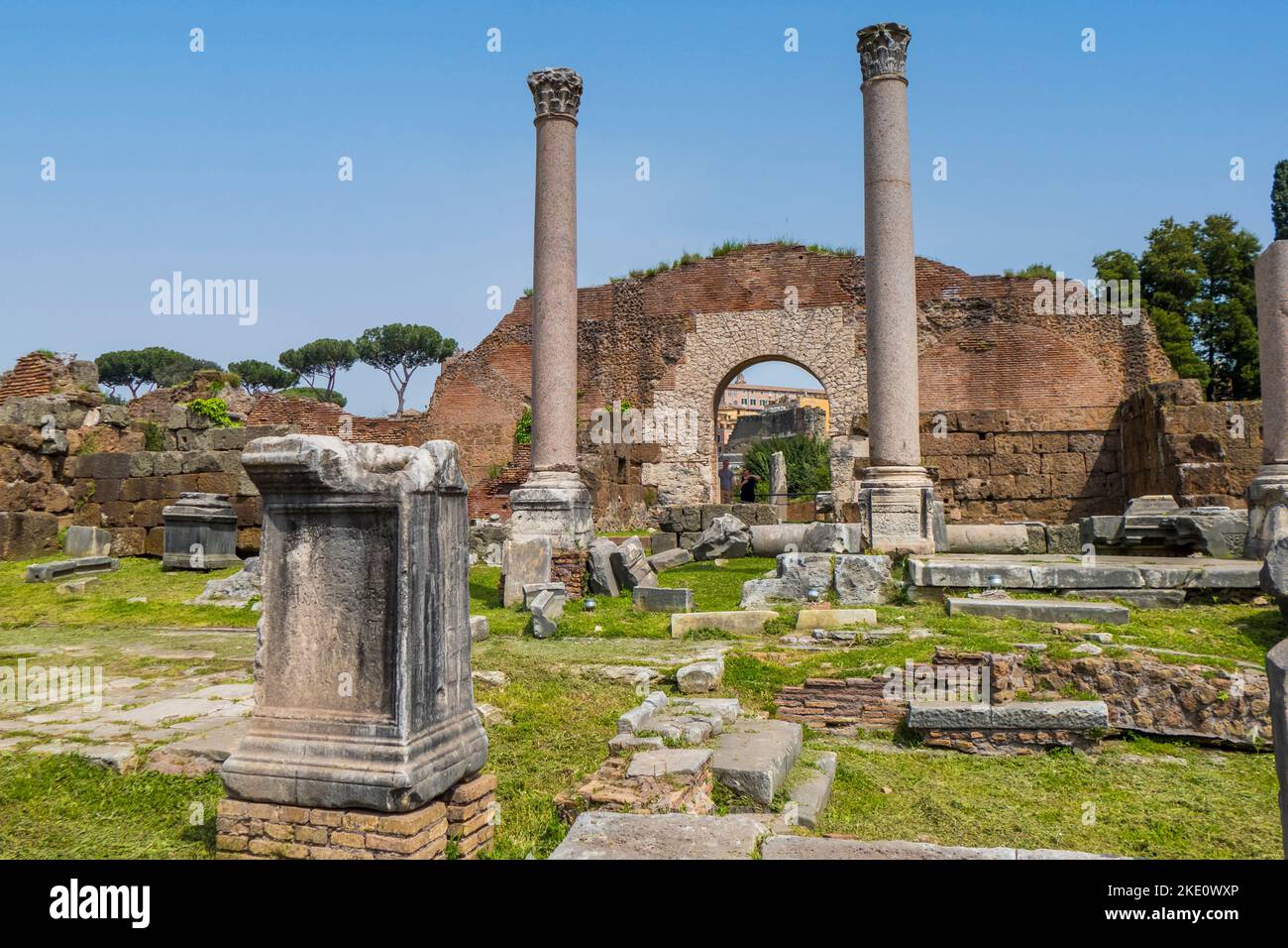 columns and ruins of the famous Roman Forum in Rome Stock Photo - Alamy