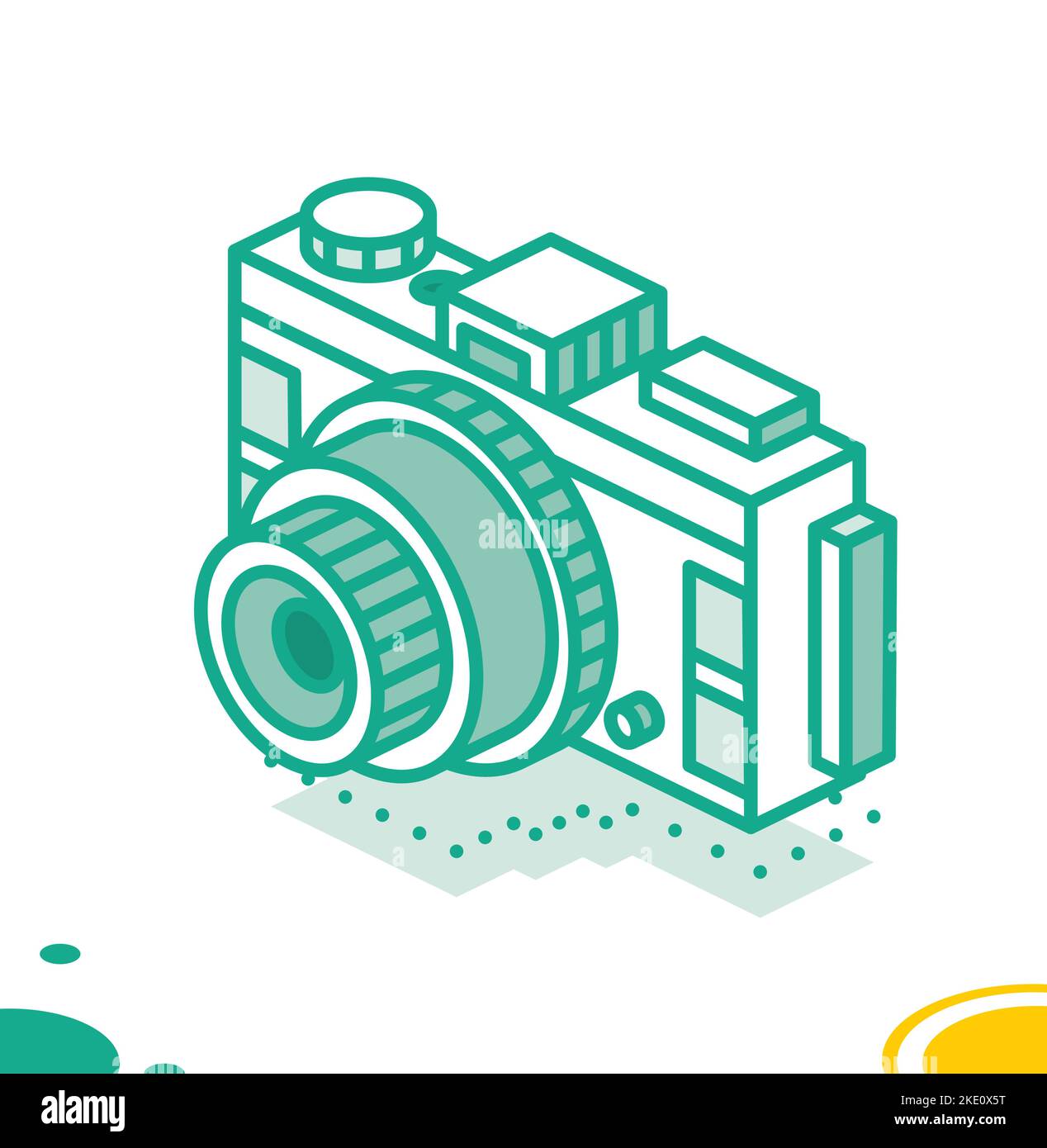 Digital Photo Camera Isolated on White. Vector Illustration. Isometric ...