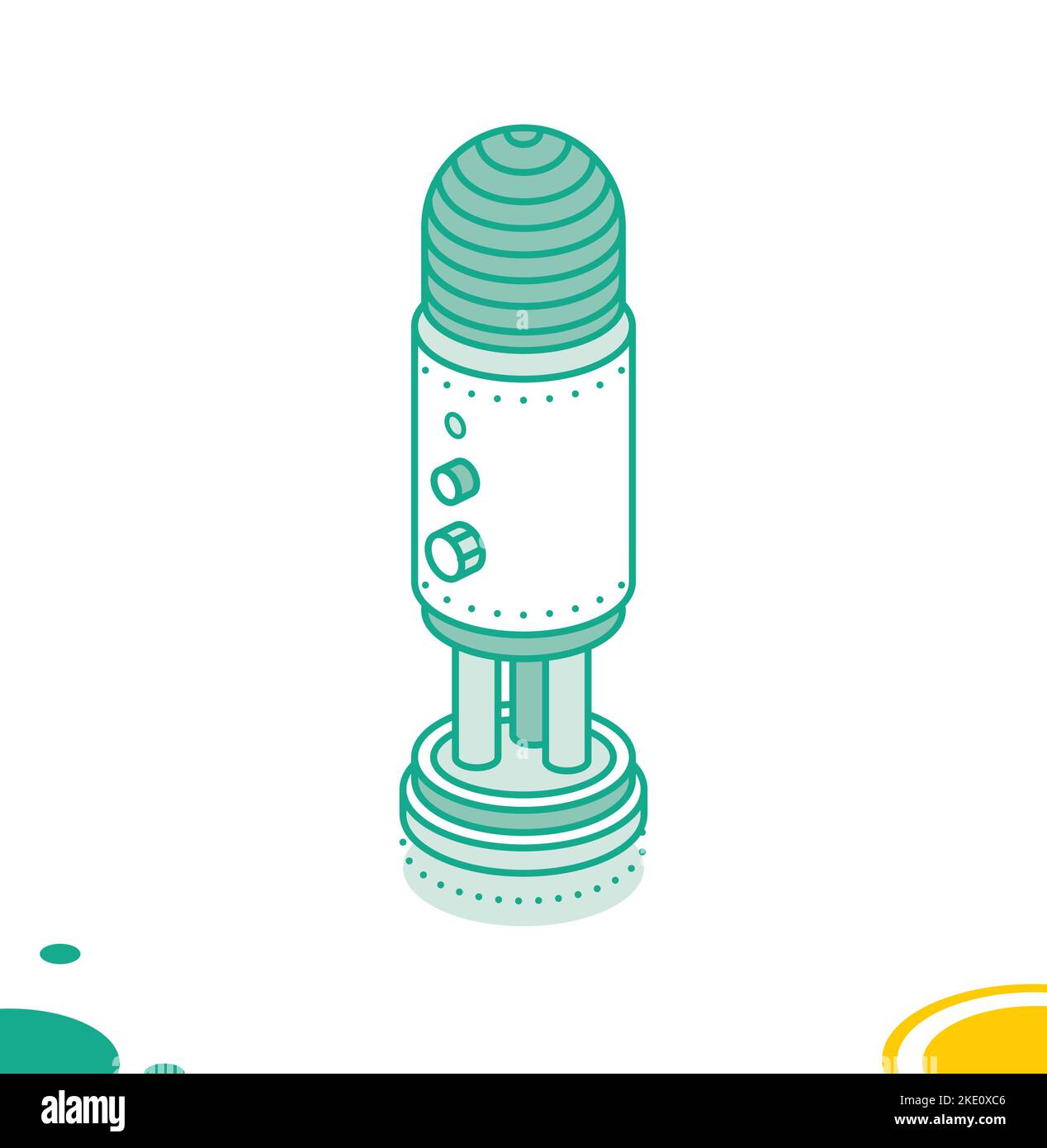 Studio Microphone Isolated on White. Vector Illustration. Isometric ...