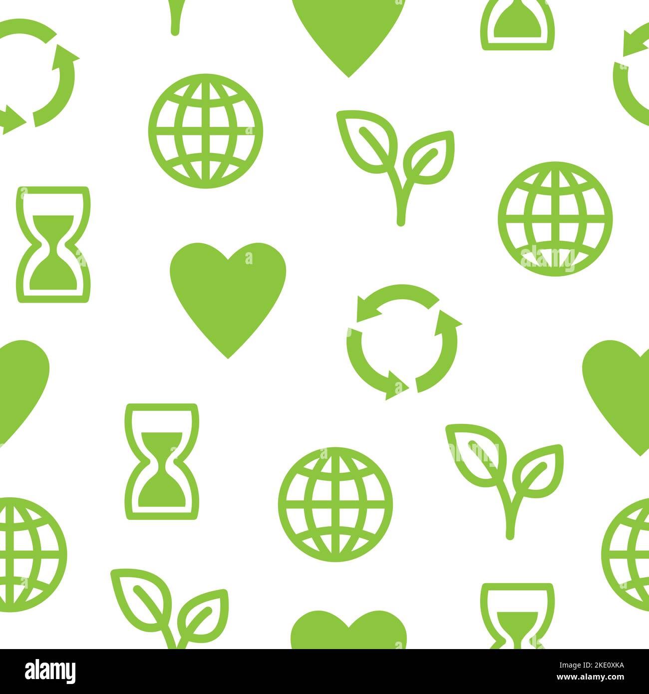 Seamless pattern with ecological and environmental symbols Stock Vector ...
