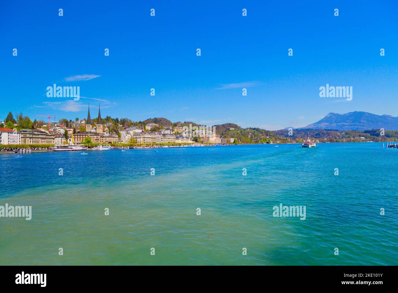 Lucerne city, view of Lake Lucerne, Swiss Alps, Switzerland Stock Photo ...