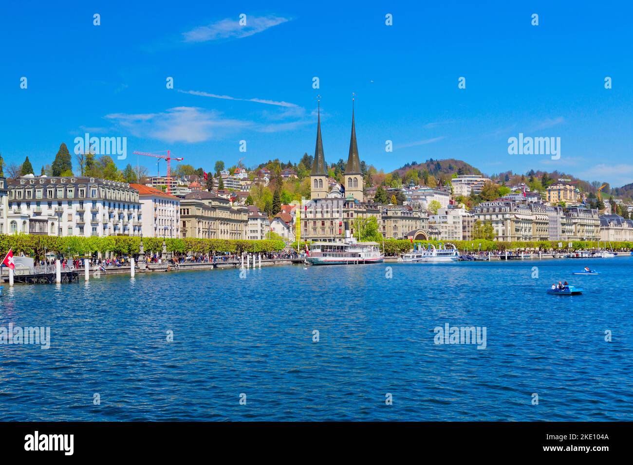 Lucerne city, view of Lake Lucerne, Swiss Alps, Switzerland Stock Photo ...