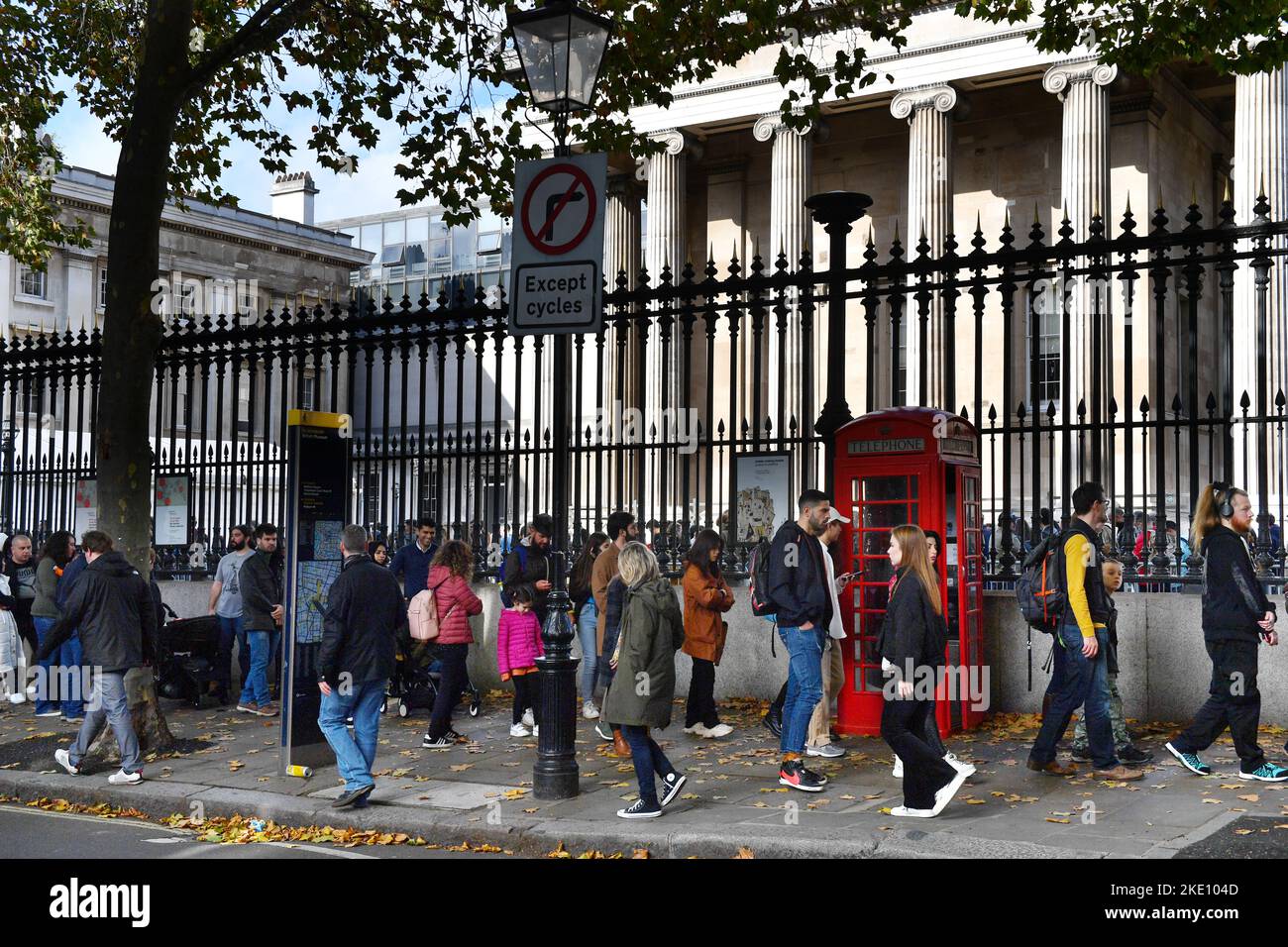 Visitors queueing in front of the British Museum - London - England ...