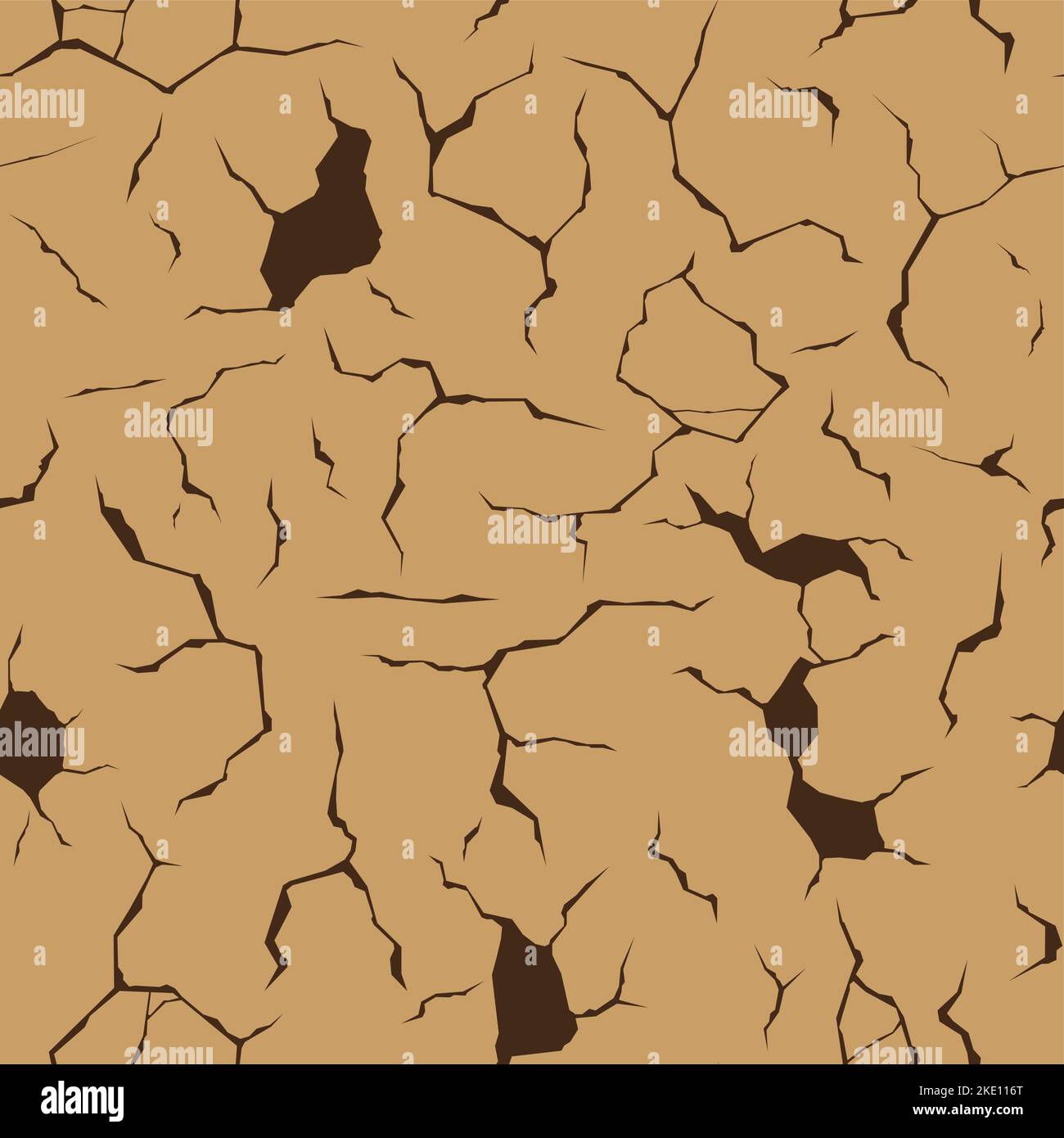 Cracked wall pattern. Seamless print of land surface damage, ground ...