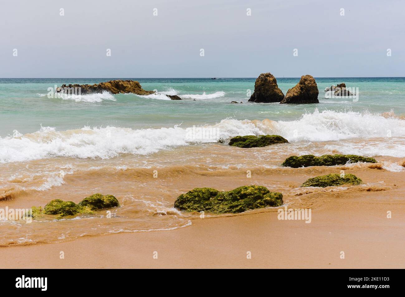 Praia dos Tres Castelos in Portugal Stock Photo - Alamy