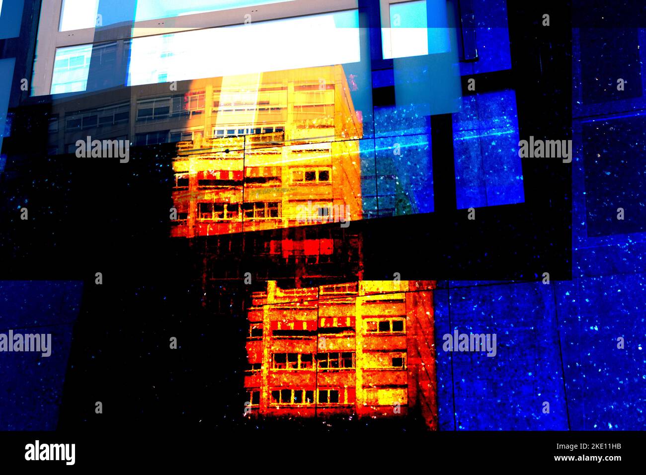 Abstract illustrations with buildings Stock Photo - Alamy