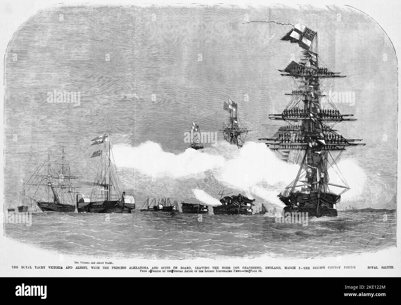 The Royal Yacht Victoria and Albert, with the Princess Alexandra and ...