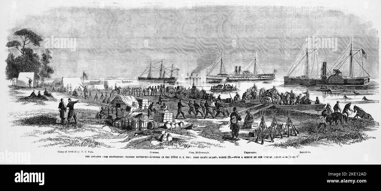 The Advance upon Charleston - Pioneer movement - Landing of the 100th ...