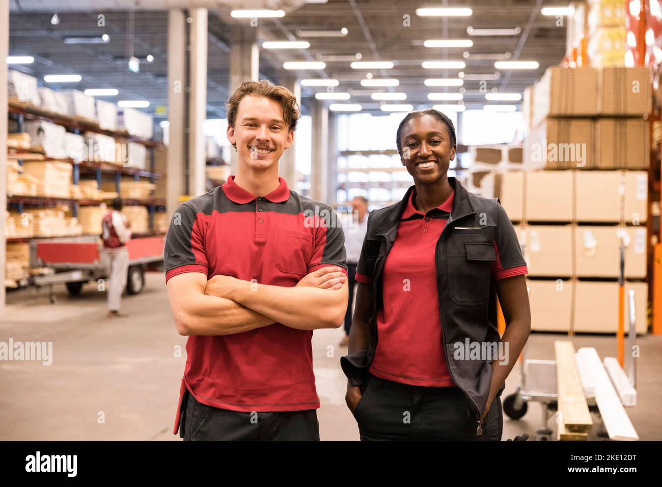 Portrait female warehouse standing arms hi-res stock photography and ...