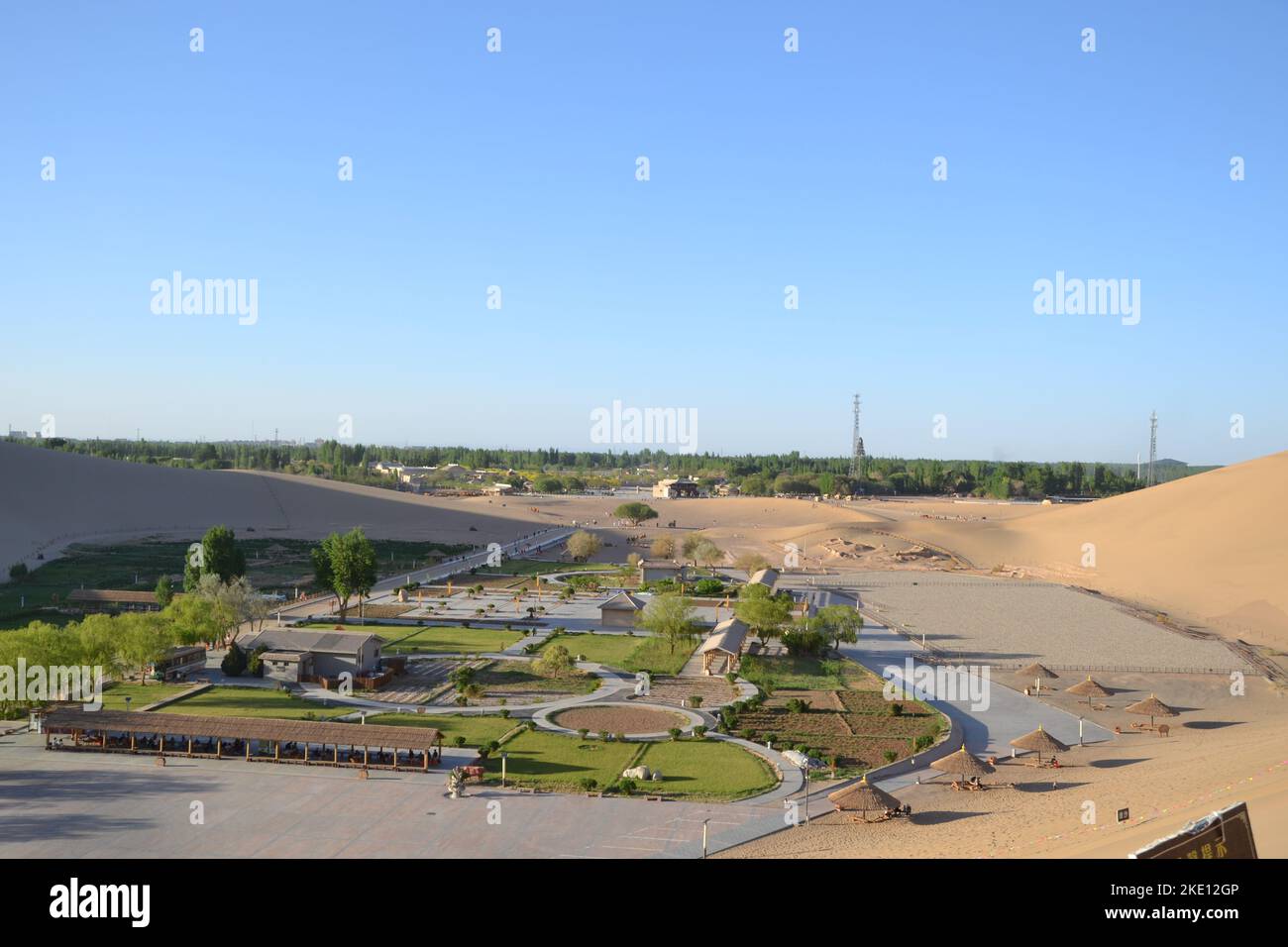 Mingsha Mountain Crescent Spring Scenic Area is n Dunhuang, Gansu Stock ...