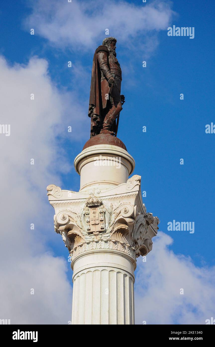 Emperor Pedro IV: Majestic Tribute at Rossio Square in Lisbon Stock ...