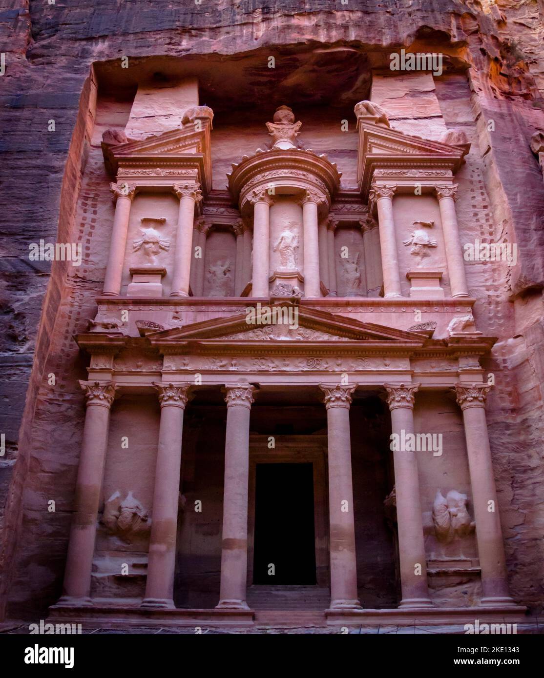 The mesmerizing landscape of the historic Petra Monastery in Jordan, in ...