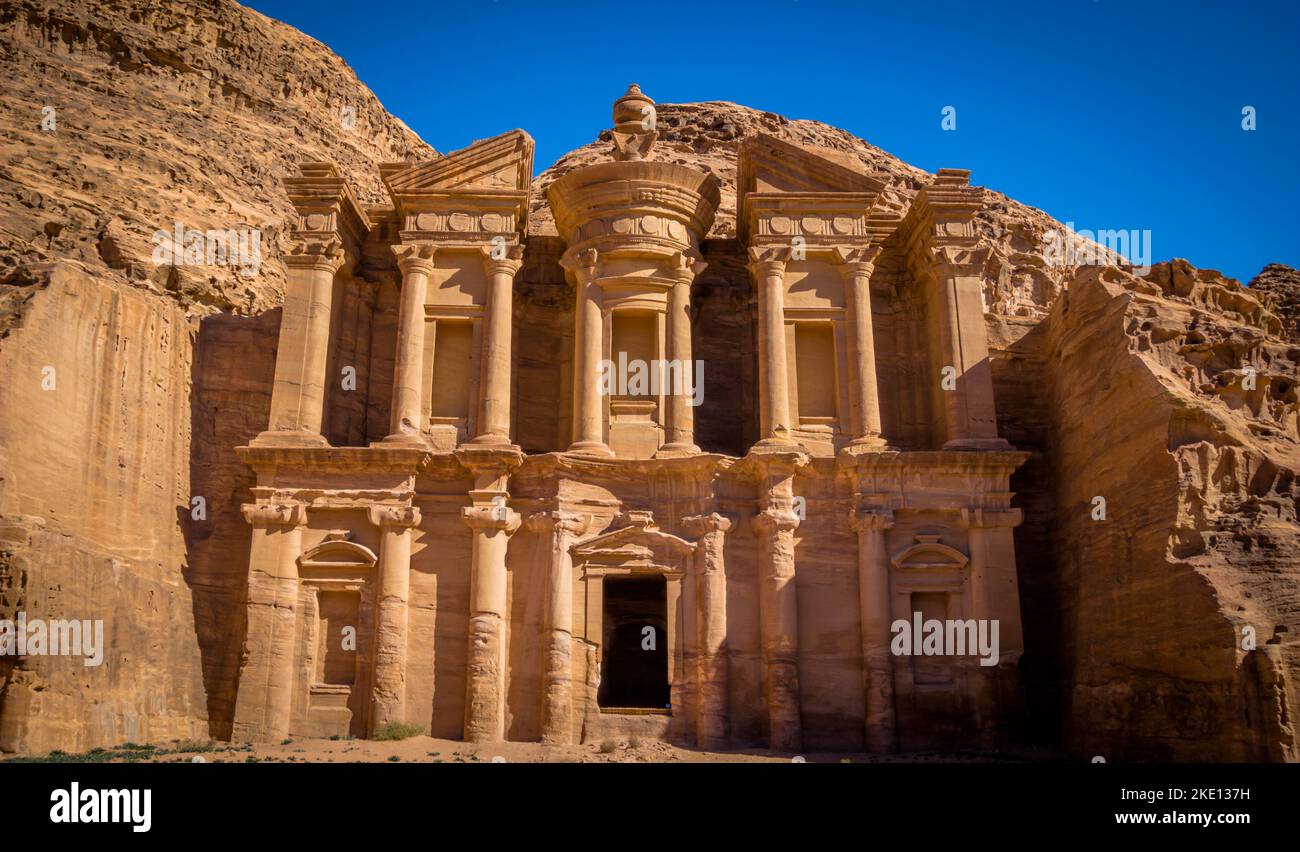 The mesmerizing landscape of the historic Petra Monastery in Jordan ...
