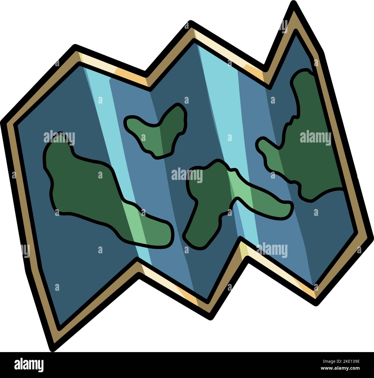 A cartoon-style map isolated on a white background Stock Vector Image ...