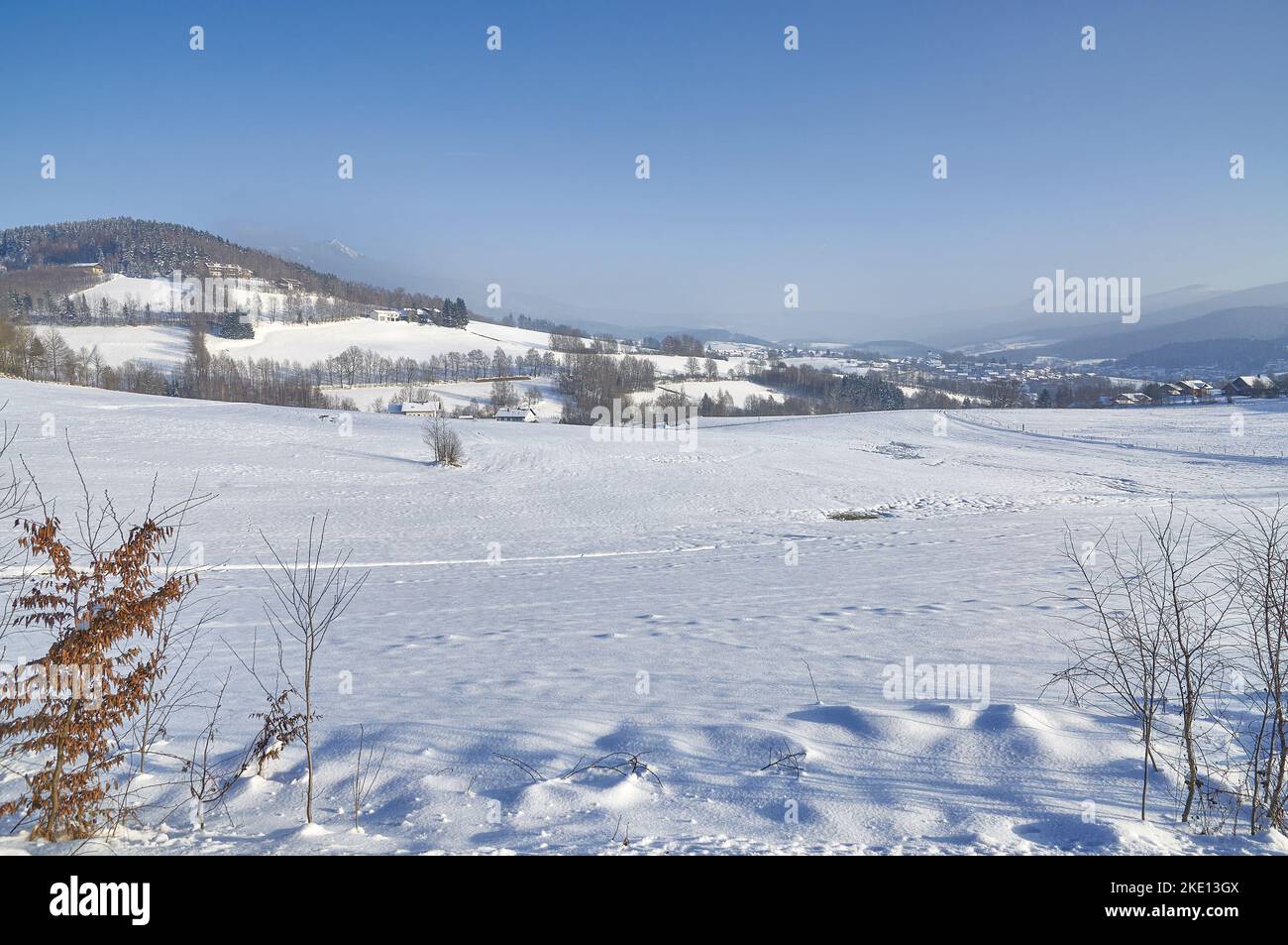 Winter in Village of Lam,bavarian Forest,Germany Stock Photo - Alamy