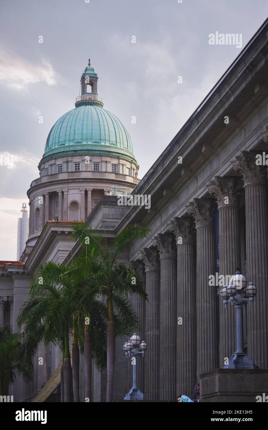 The front facade the National Gallery Singapore, showing the former ...