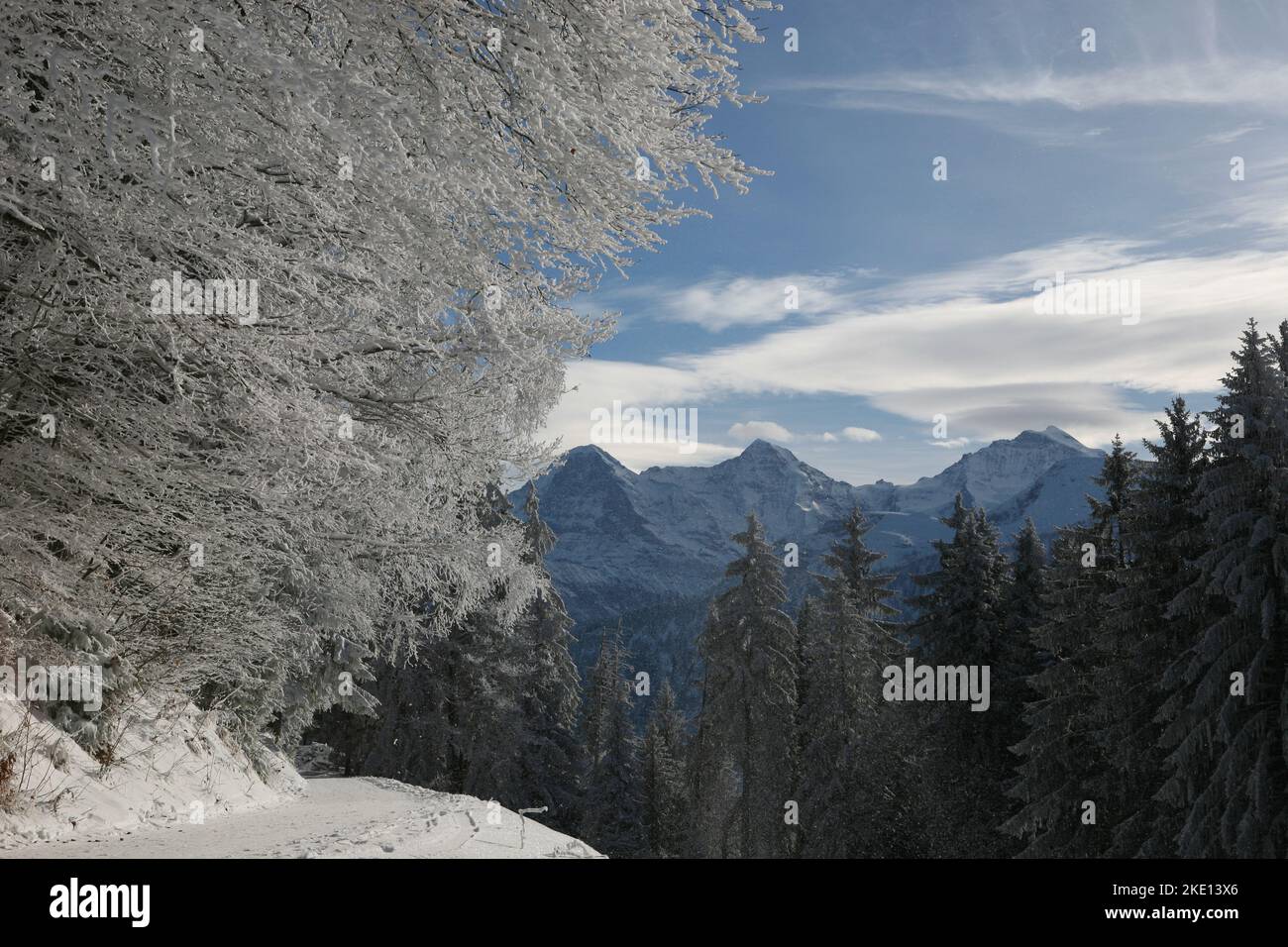 The mesmrizing snowy mountains in the Bernese Highlands Stock Photo - Alamy