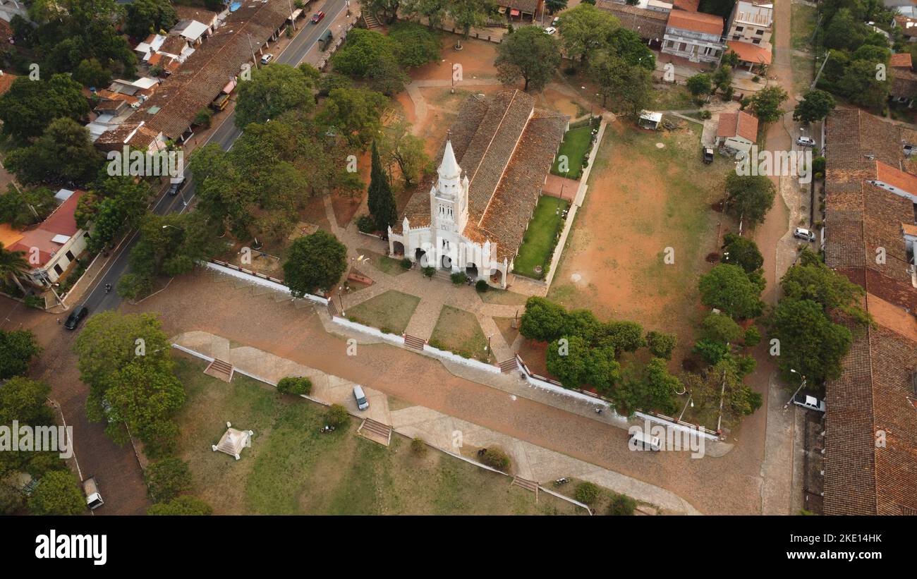A bird's eye view of the church of Aregua in Paraguay Stock Photo - Alamy