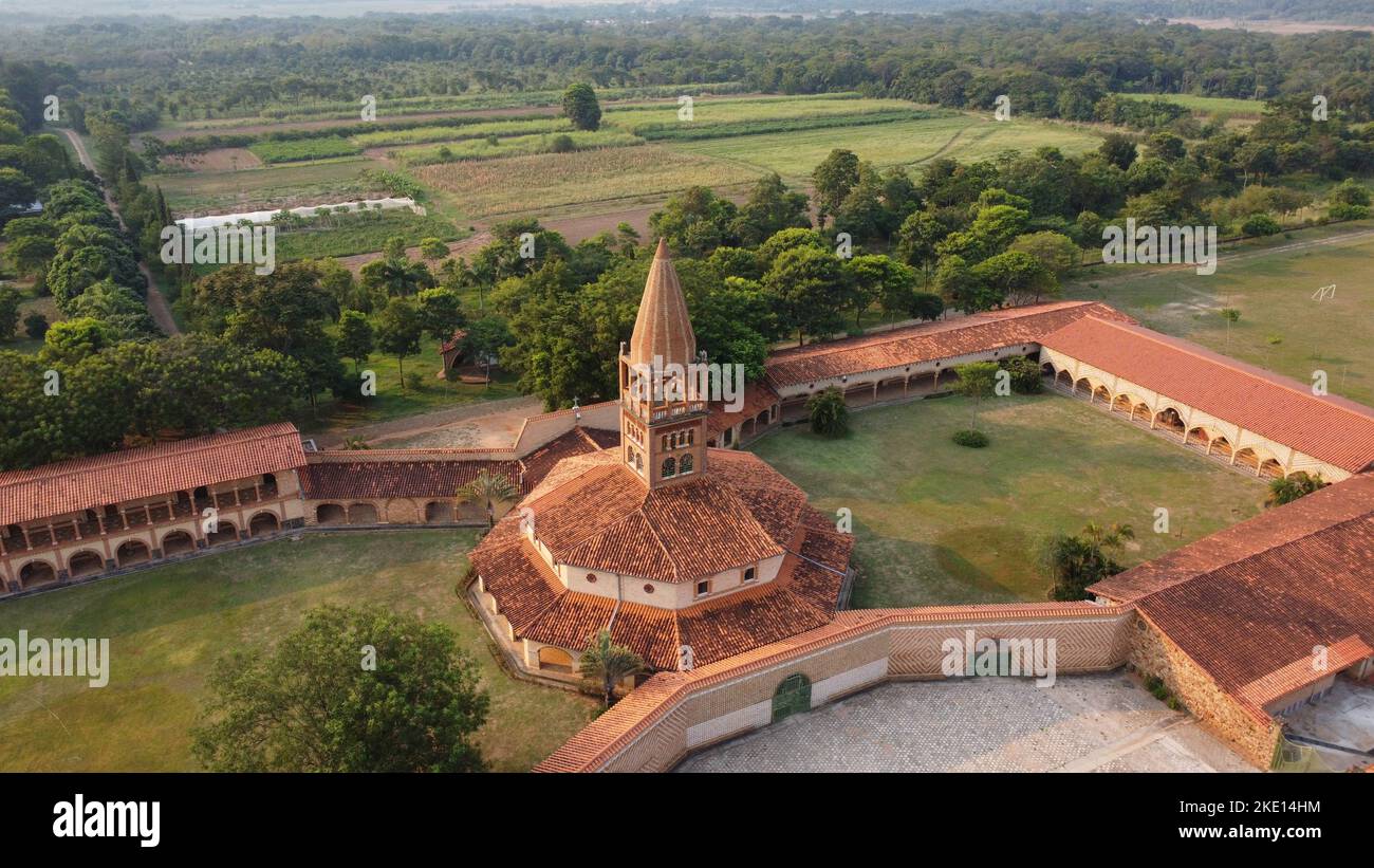 A bird's eye view of the Marianela Portal Monastery in Atyra mountain ...