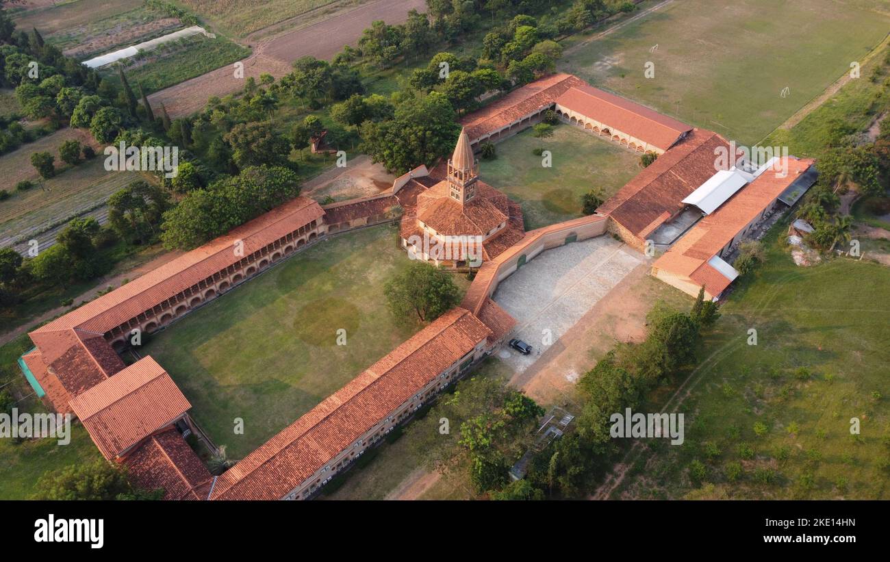 A bird's eye view of the Marianela Portal Monastery in Atyra mountain ...