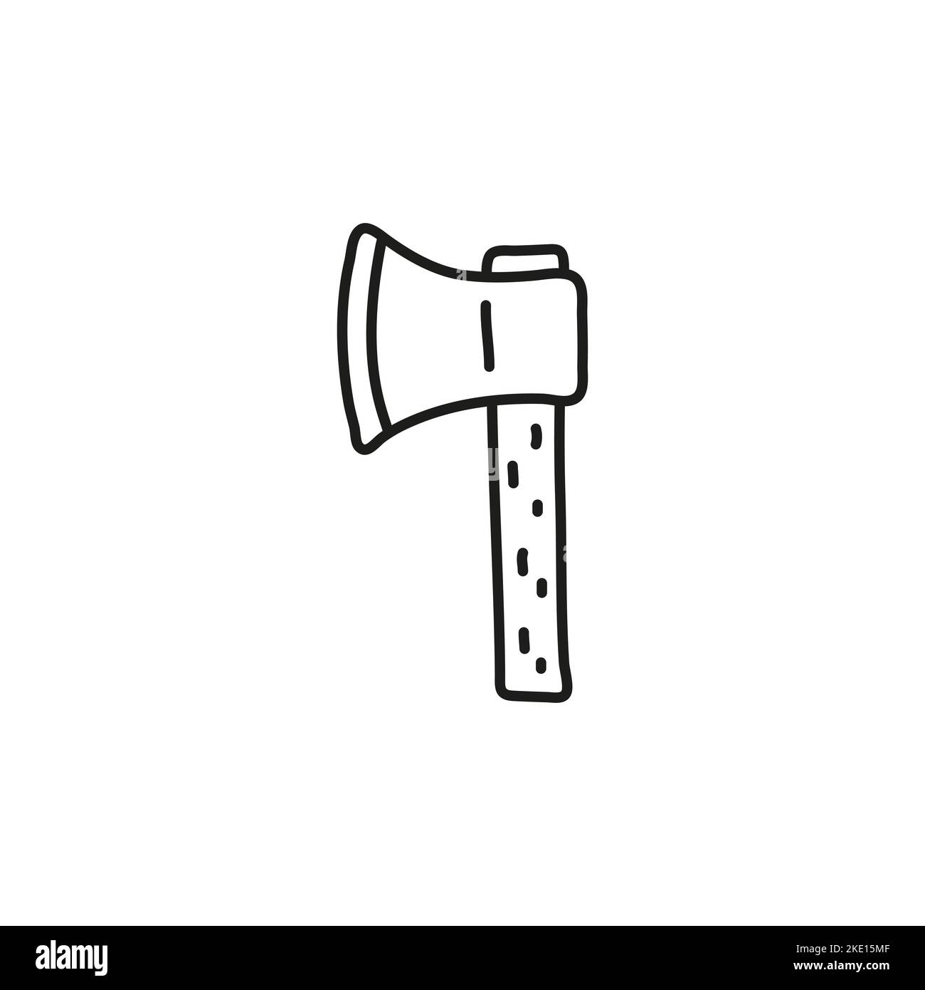 Doodle outline ax icon isolated on white background Stock Vector Image ...