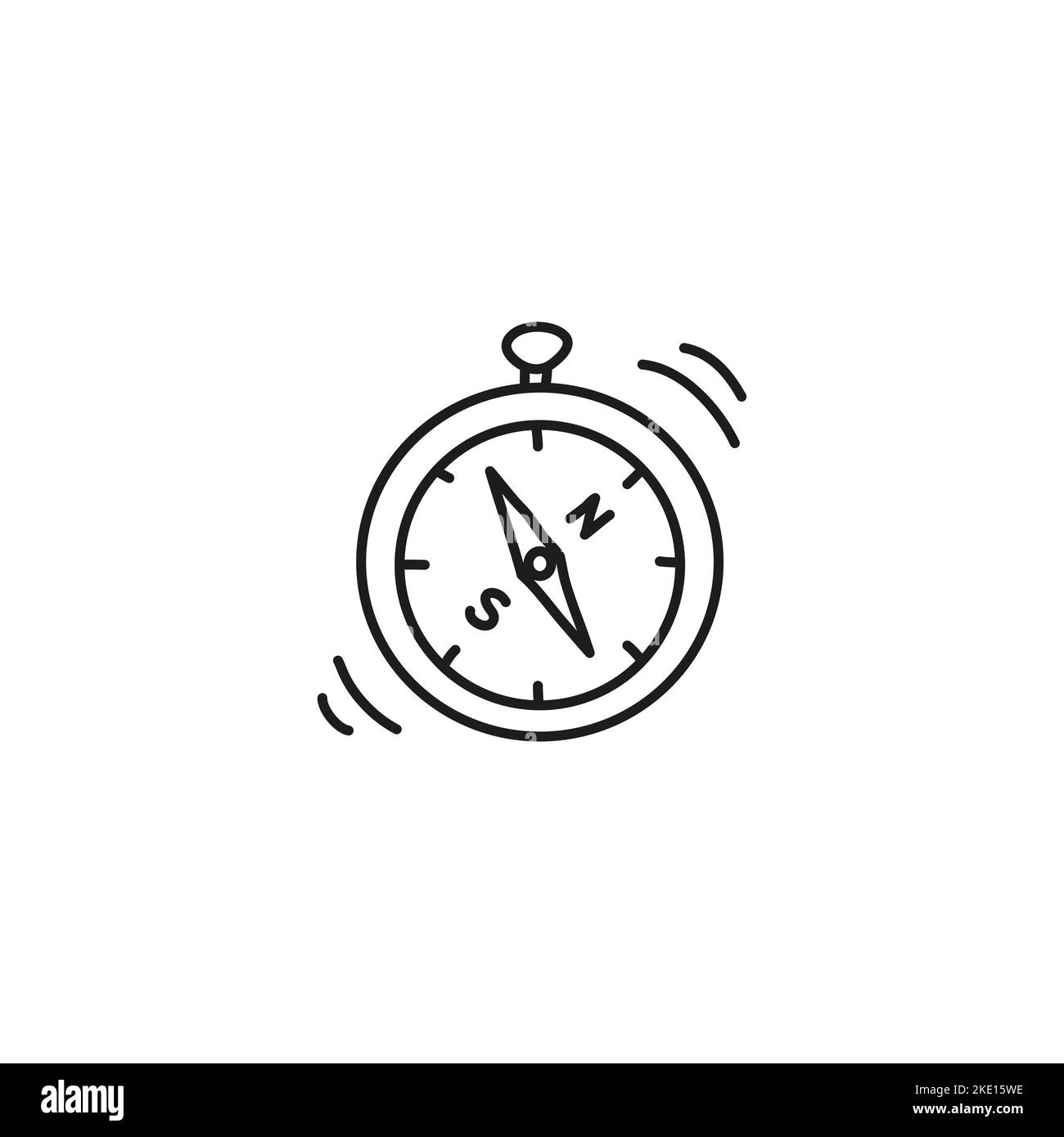 Doodle outline compass icon isolated on white background Stock Vector ...