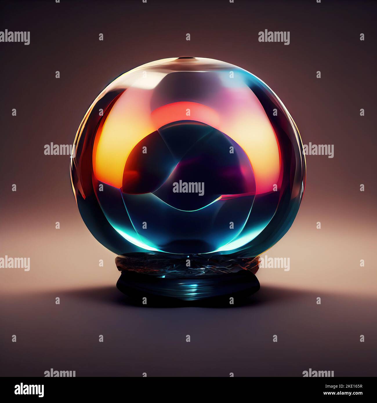 Magic glass ball. Shining colorful glass ball. Bright decorative ball ...