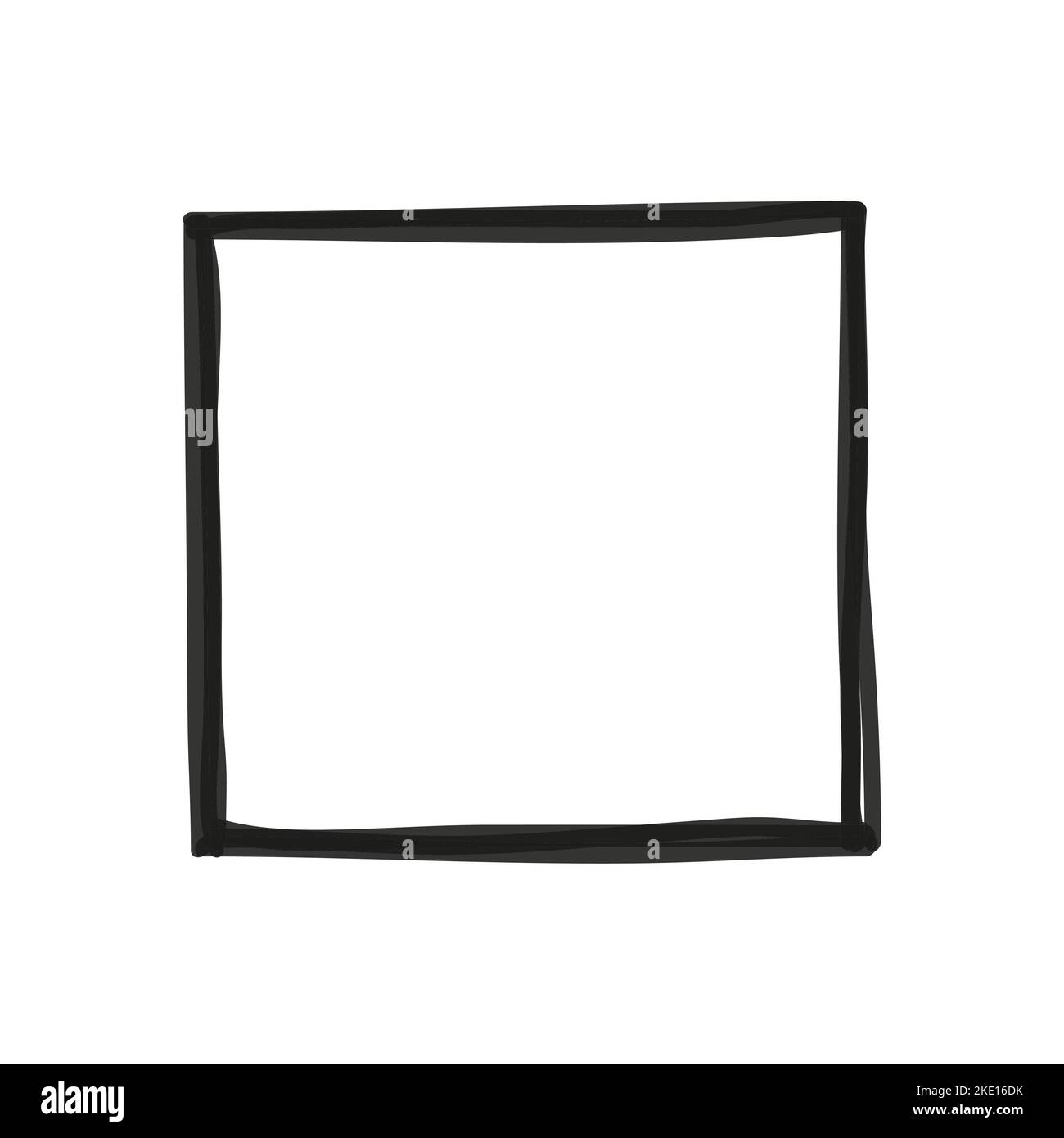 Hand drawn black sketched square frame isolated on white background ...