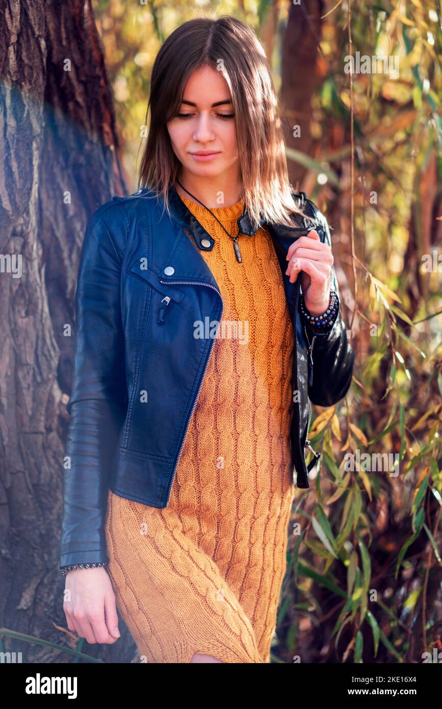 Girl in pastel jacket hi-res stock photography and images - Alamy