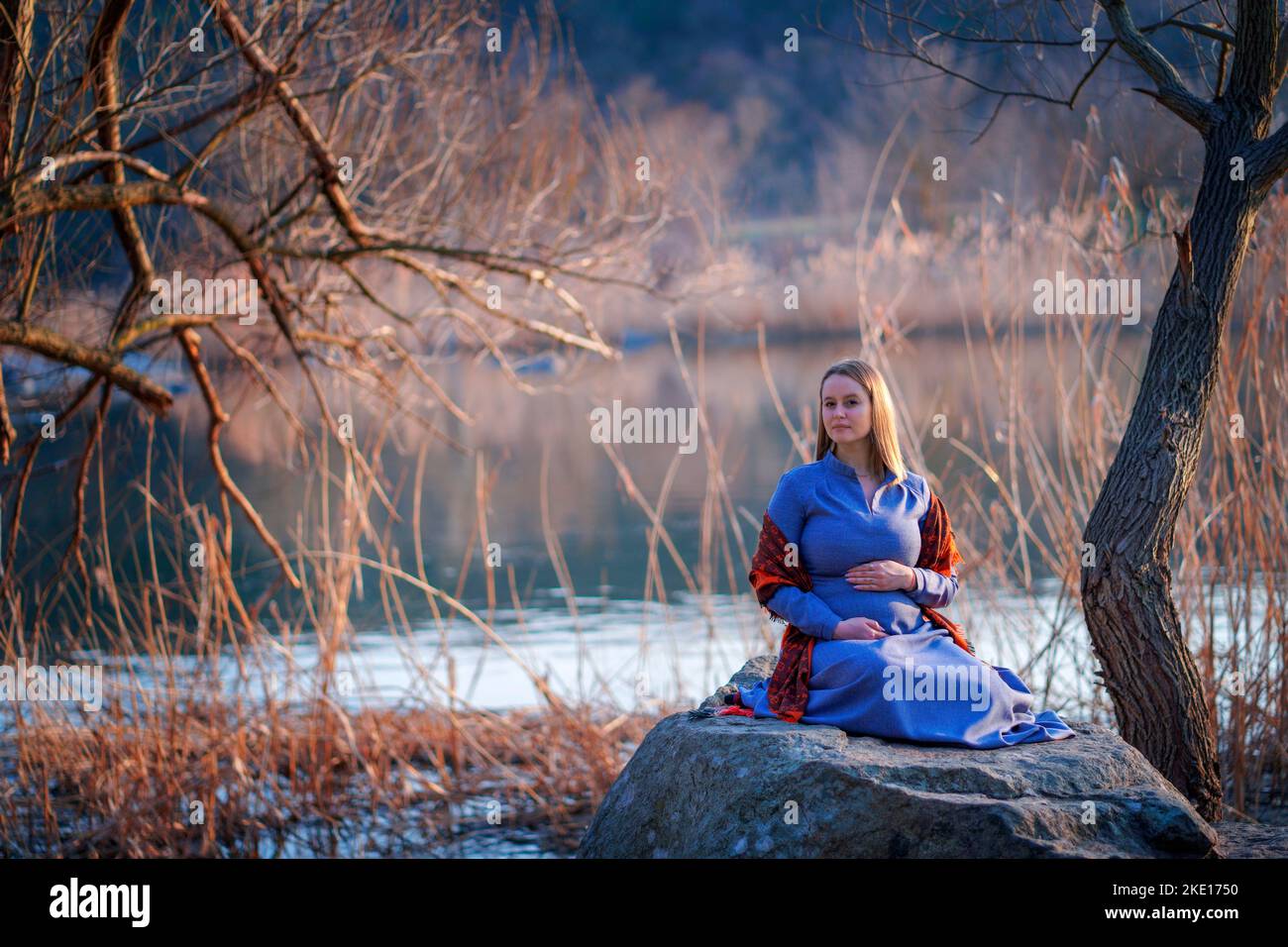 Happy pregnant woman smelling hi-res stock photography and images - Alamy