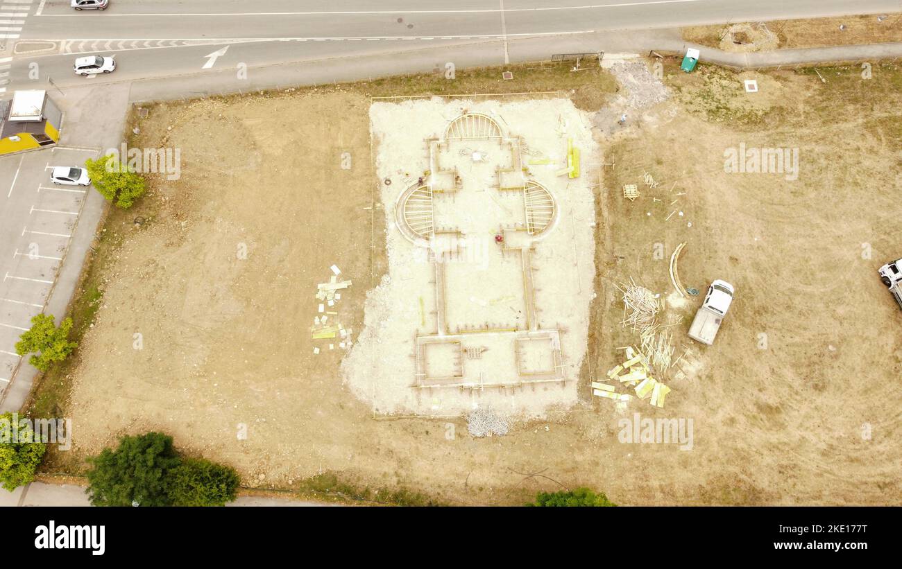 An aerial view of a construction site Stock Photo - Alamy