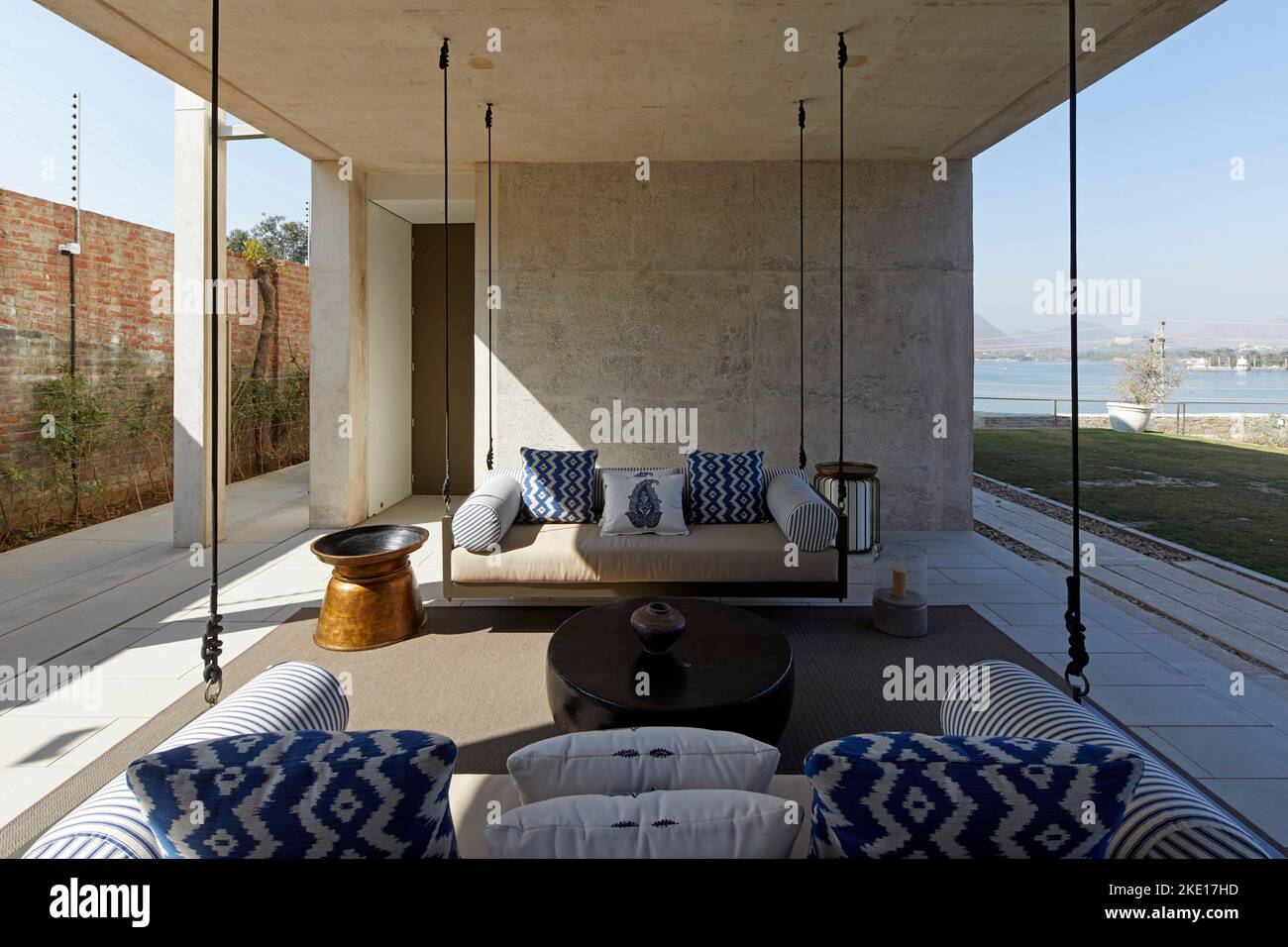 Inner courtyard with swing. Lake House, Udaipur, India. Architect ...