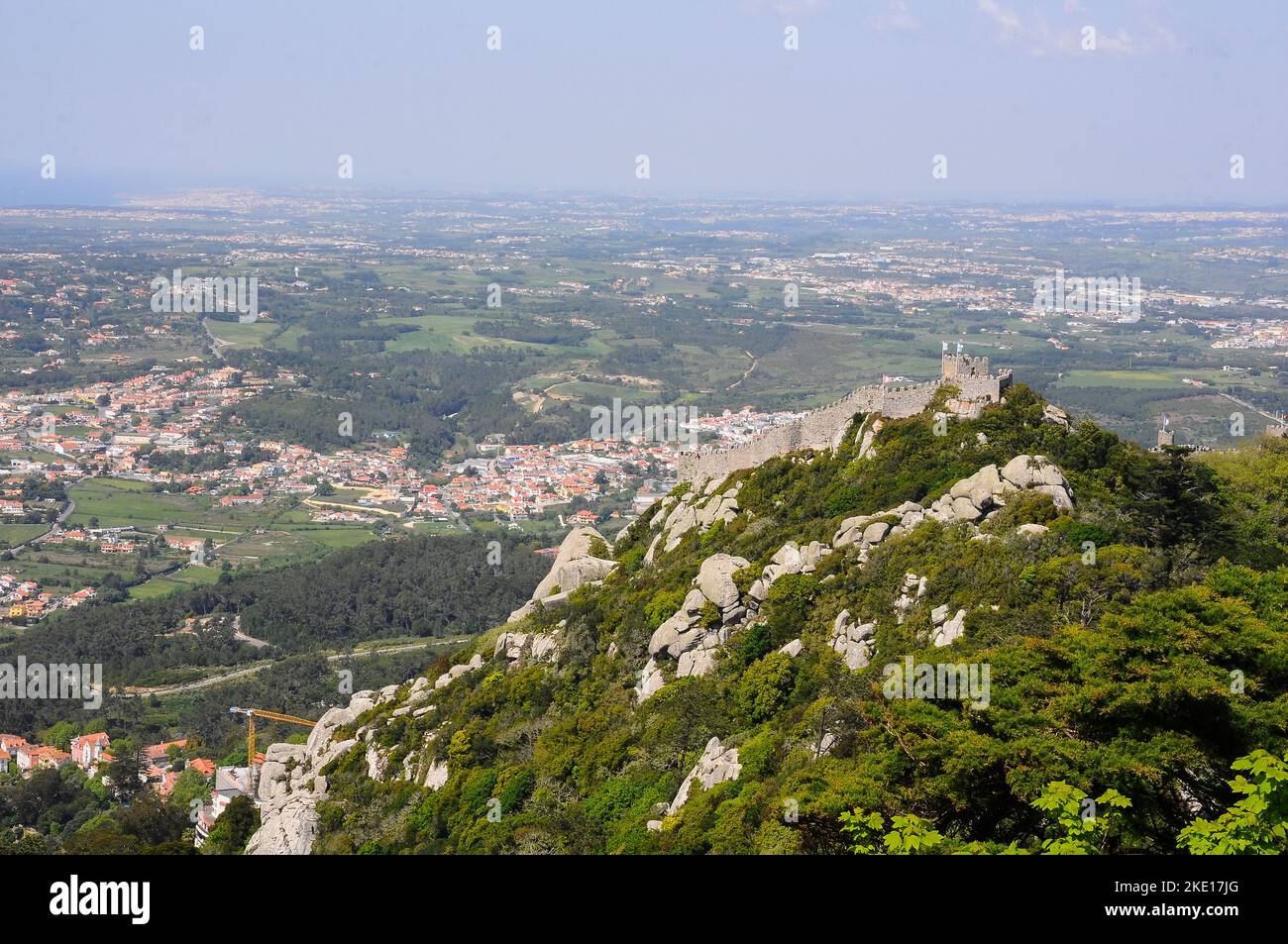 View of the Castelo dos Mouros (Castle of the Moors) from the Palacio ...