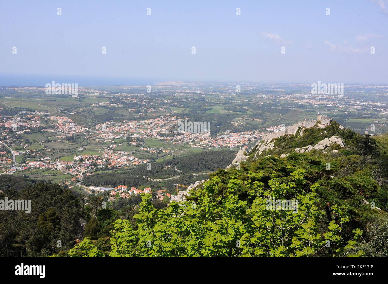 View of the Castelo dos Mouros (Castle of the Moors) from the Palacio ...