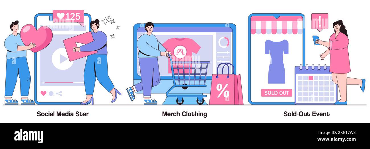 Social media star, merch clothing, sold-out event concepts with people ...