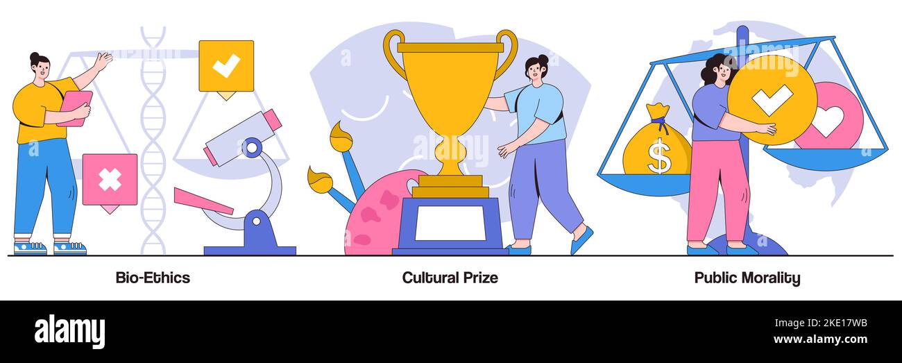 Bioethics, cultural prize, public morality concepts with people ...