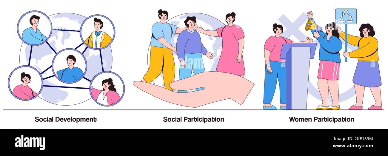 Social development and participation, women participation concepts with ...