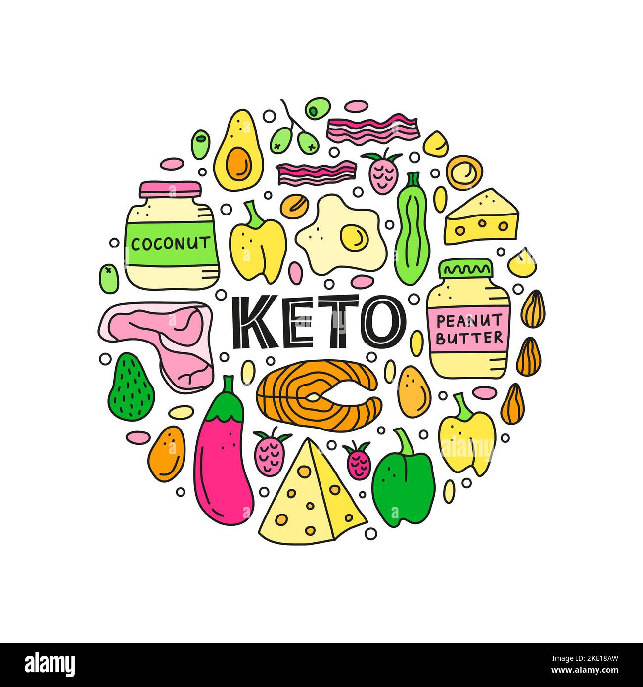 Low carb diet salmon Stock Vector Images - Alamy